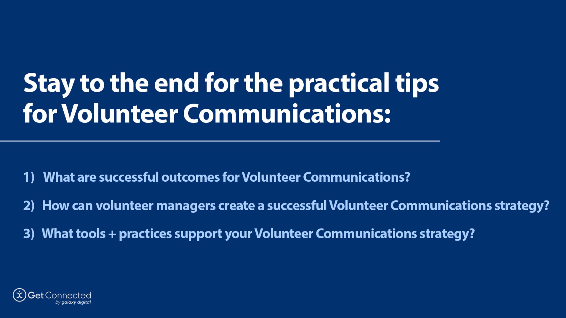 Successful Volunteer Communications: Engage, Appreciate, Impact