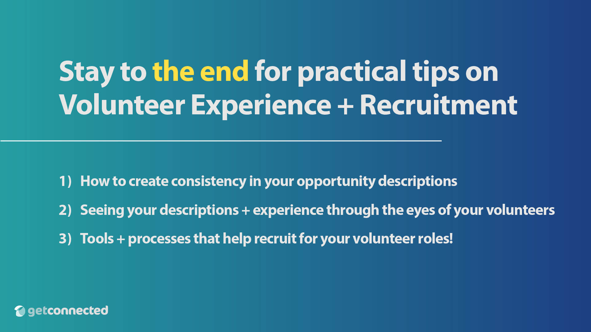 Volunteer Opportunity Descriptions: Framework for Recruitment Webinar