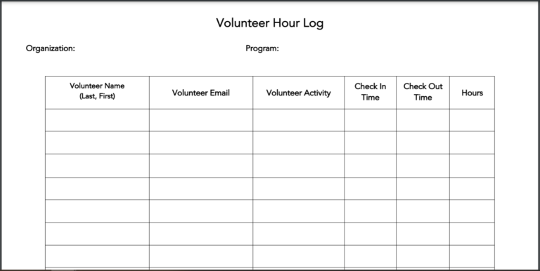 Measuring Volunteer Hours Log: From Templates to Apps