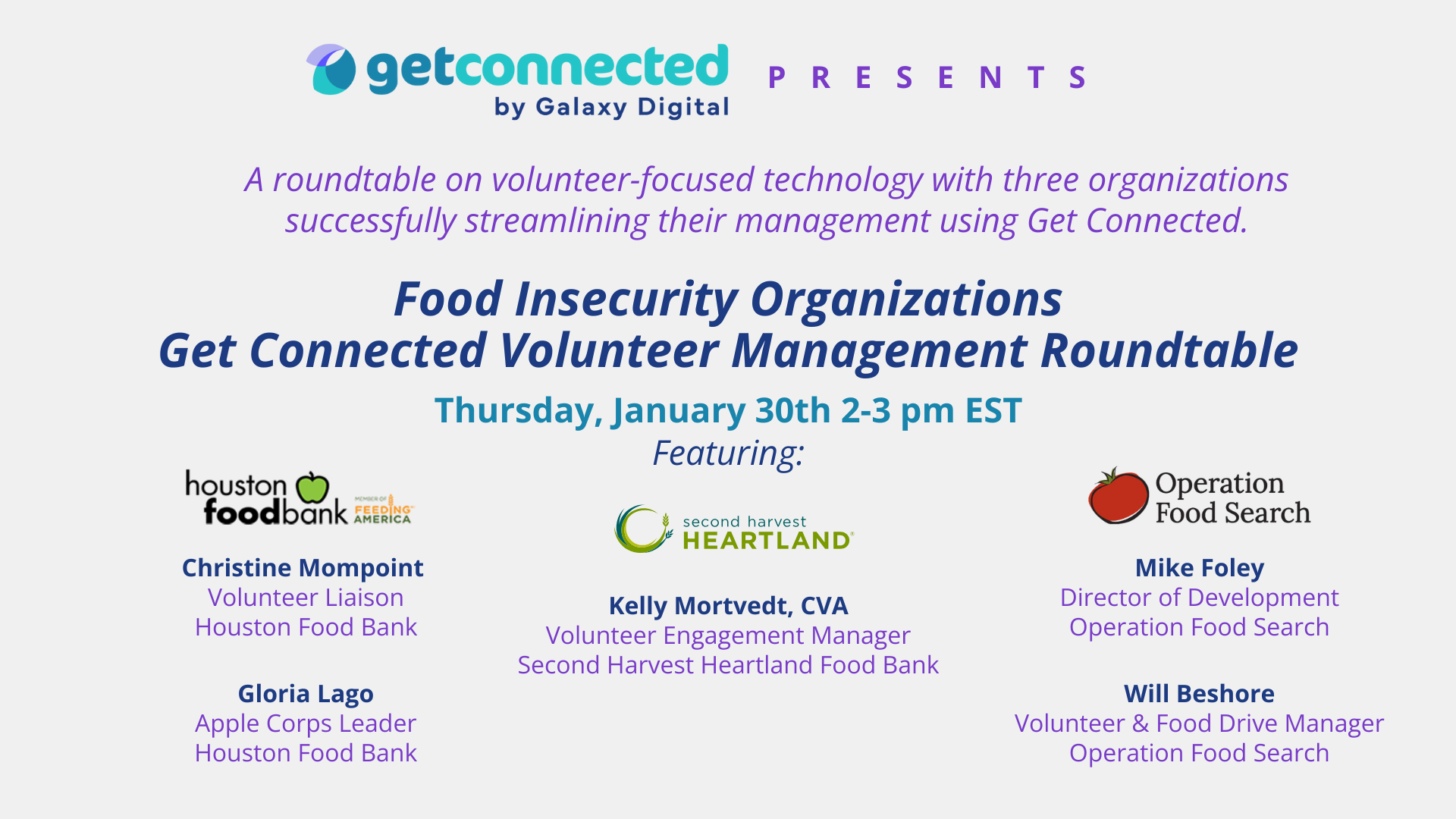 Food Insecurity Organizations and Get Connected Volunteer Technology